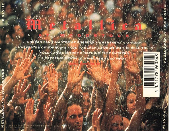 Metallica At Woodstock : Back | CD Covers | Cover Century | Over 1.000. ...